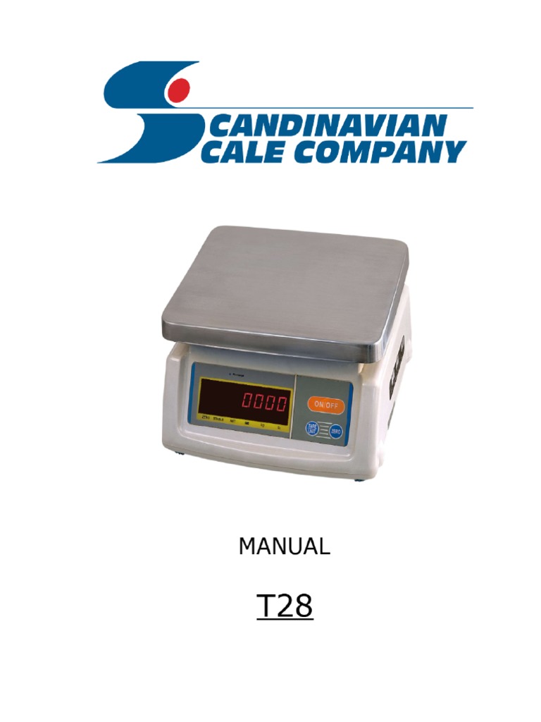 T-Scale Calibration T28 Scandinavian Scale Company T28 User Manual ...