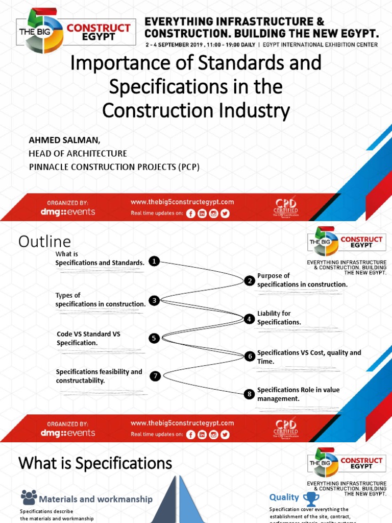 Importance of Standards and Specifications in The Construction Industry ...