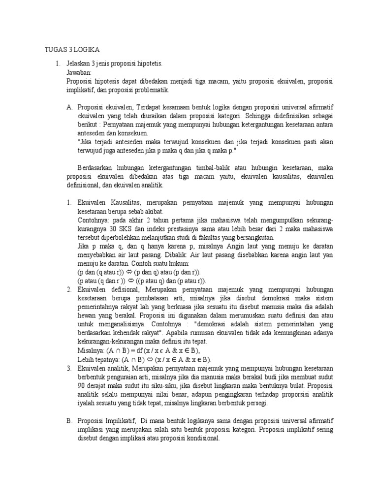 Tugas 3 Logika | PDF