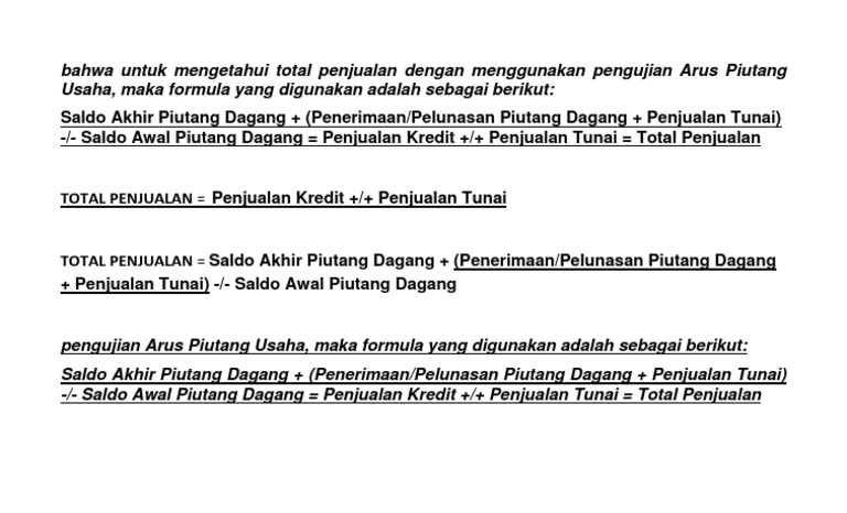 Pengujian Arus Piutang Usaha | PDF