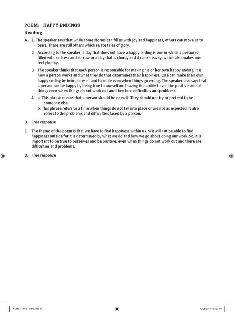 Poem Happy Endings | PDF