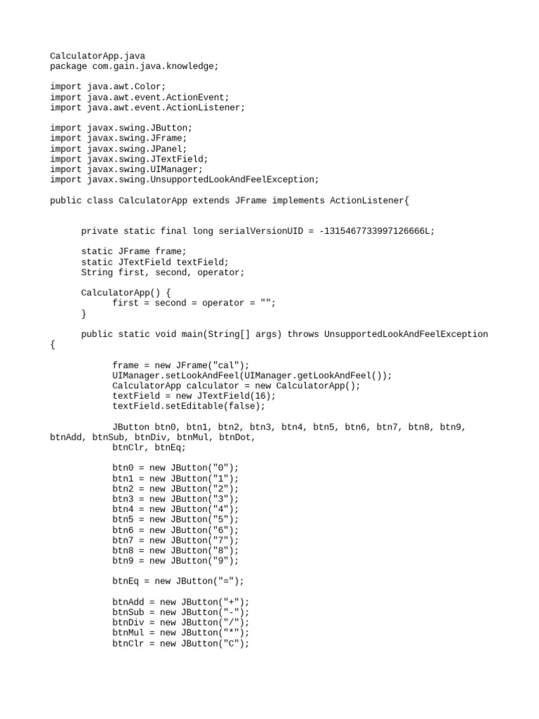 Program For Calculator | PDF | Computer Science | Operating System Technology