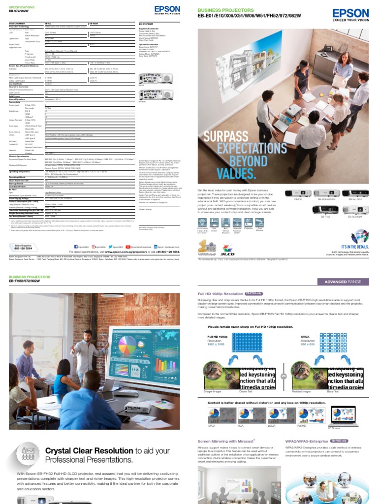 Epson Entry Range Projector Bro 28APR20 MIDRES | PDF | Display ...