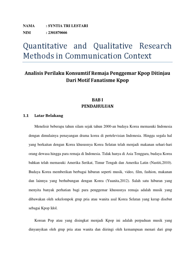 Perilaku Konsumtif Remaja Kpop dan Fanatisme | PDF