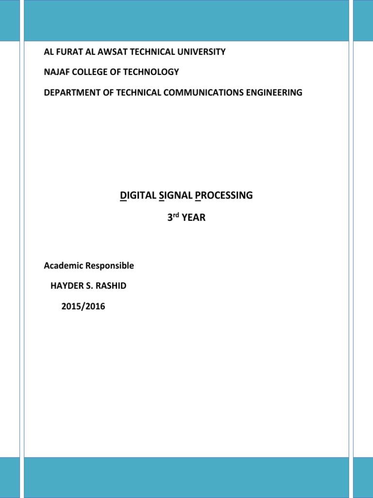 Semeste1 DSP Lec3 | PDF | Convolution | Mathematical Objects