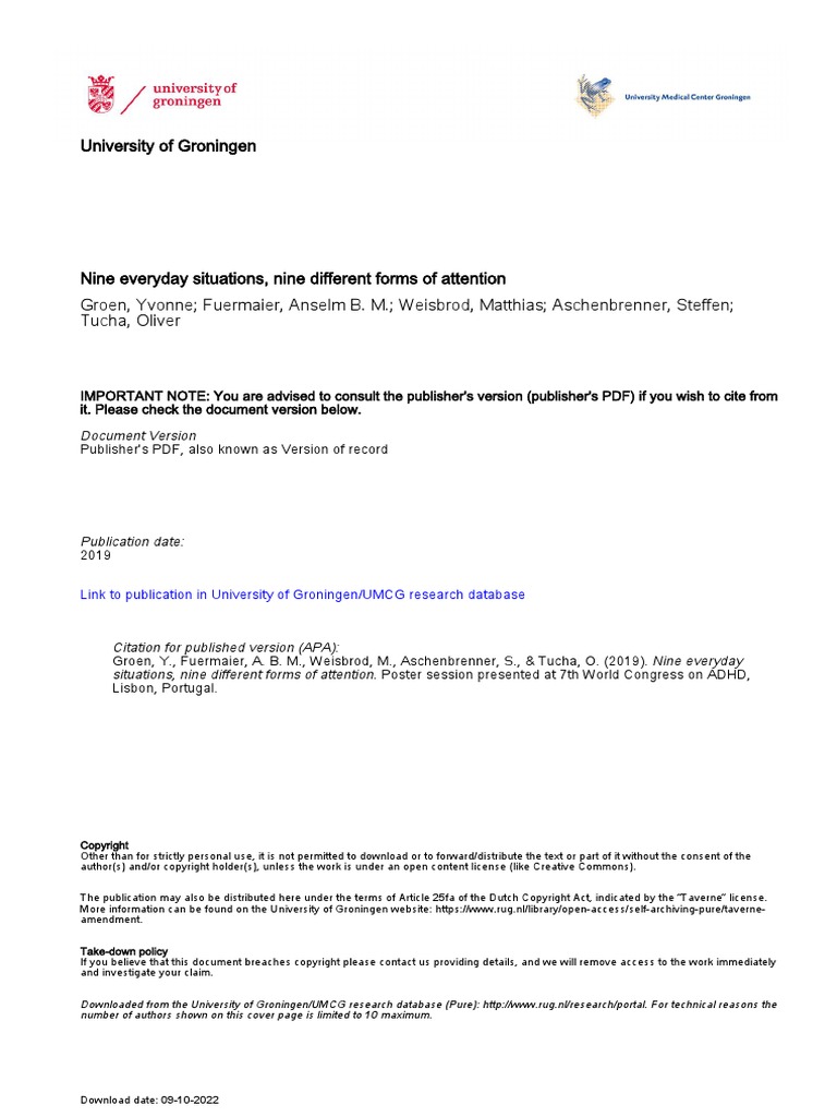 Groen Et Al. - 2019 - A Situation-Specific Approach To Measure Attention | PDF | Attention ...