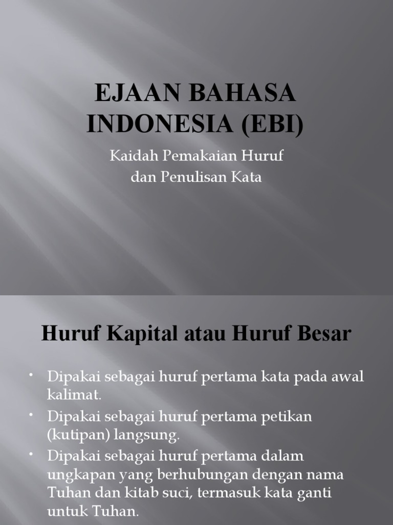 (1b) EBI Pemakaian Huruf & Kata | PDF