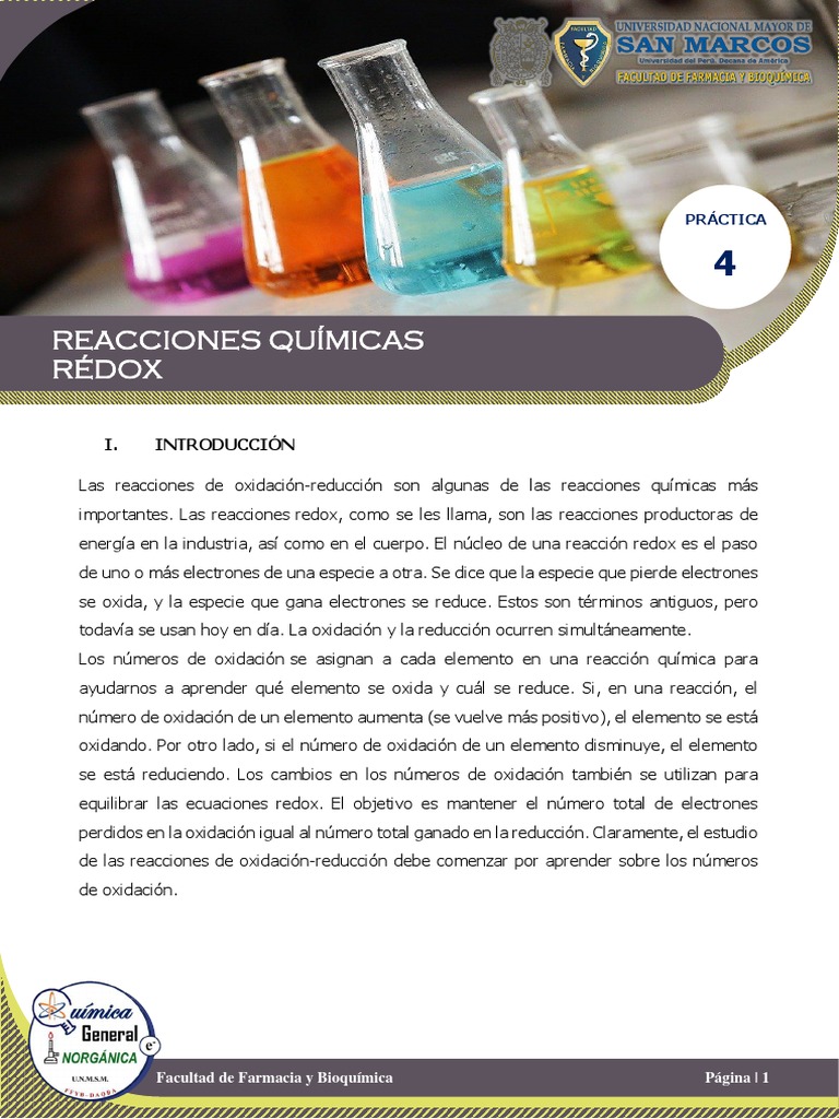 Reacciones Redox: Guía Práctica | PDF | Redox | Reacciones químicas
