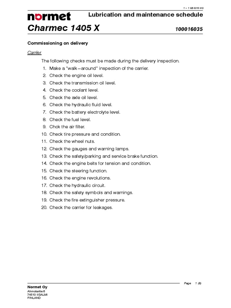 2 Lubrication and Maintenance Schedule | PDF | Mechanical Engineering ...