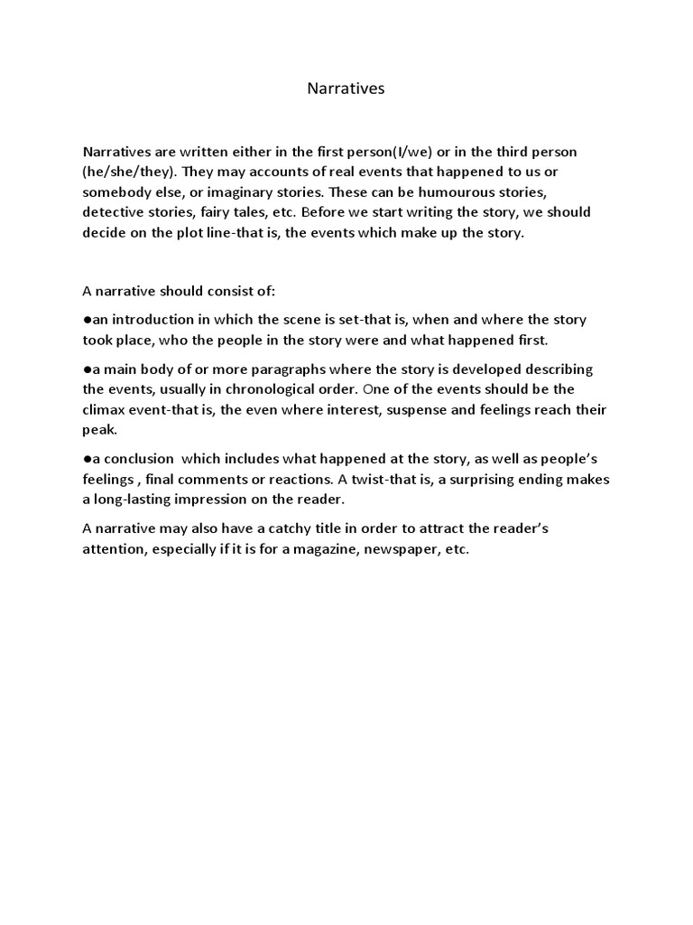 Writing Tips for Narratives | PDF