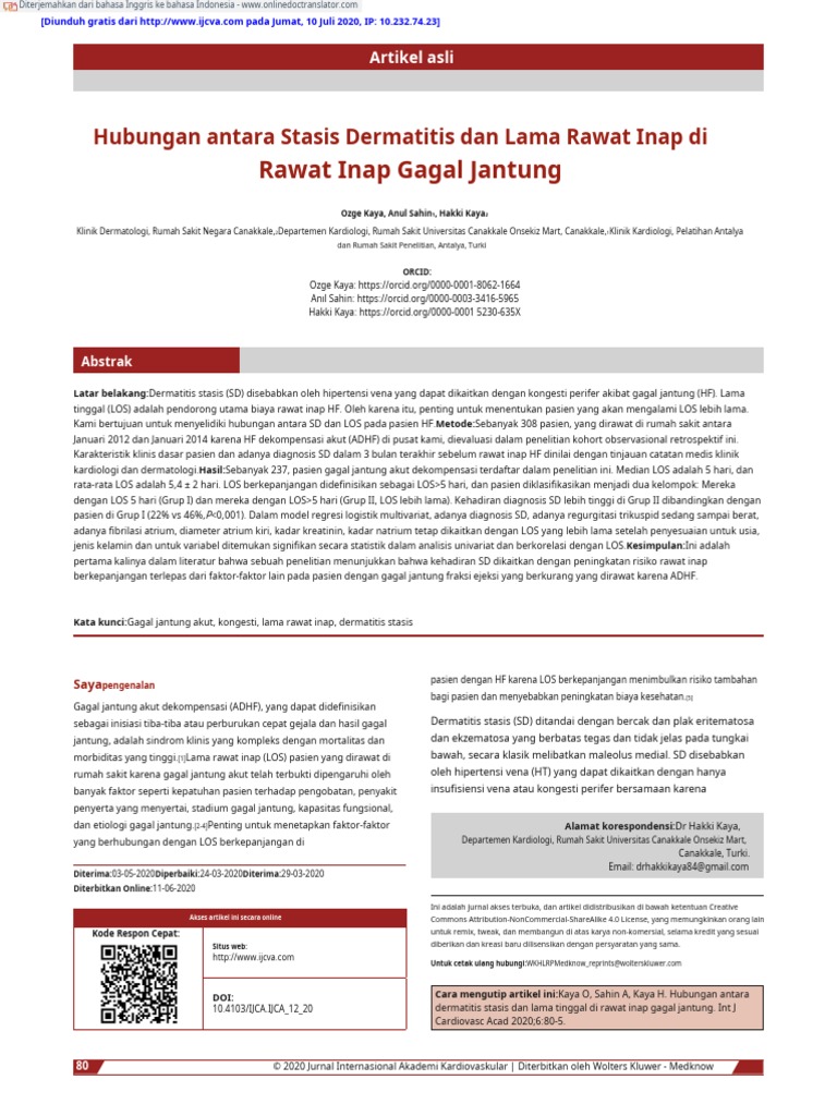 Association Between Stasis Dermatitis and Length O.en - Id | PDF