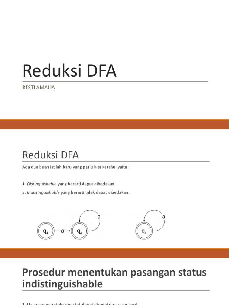 Pertemuan 7-8 Reduksi DFA | PDF