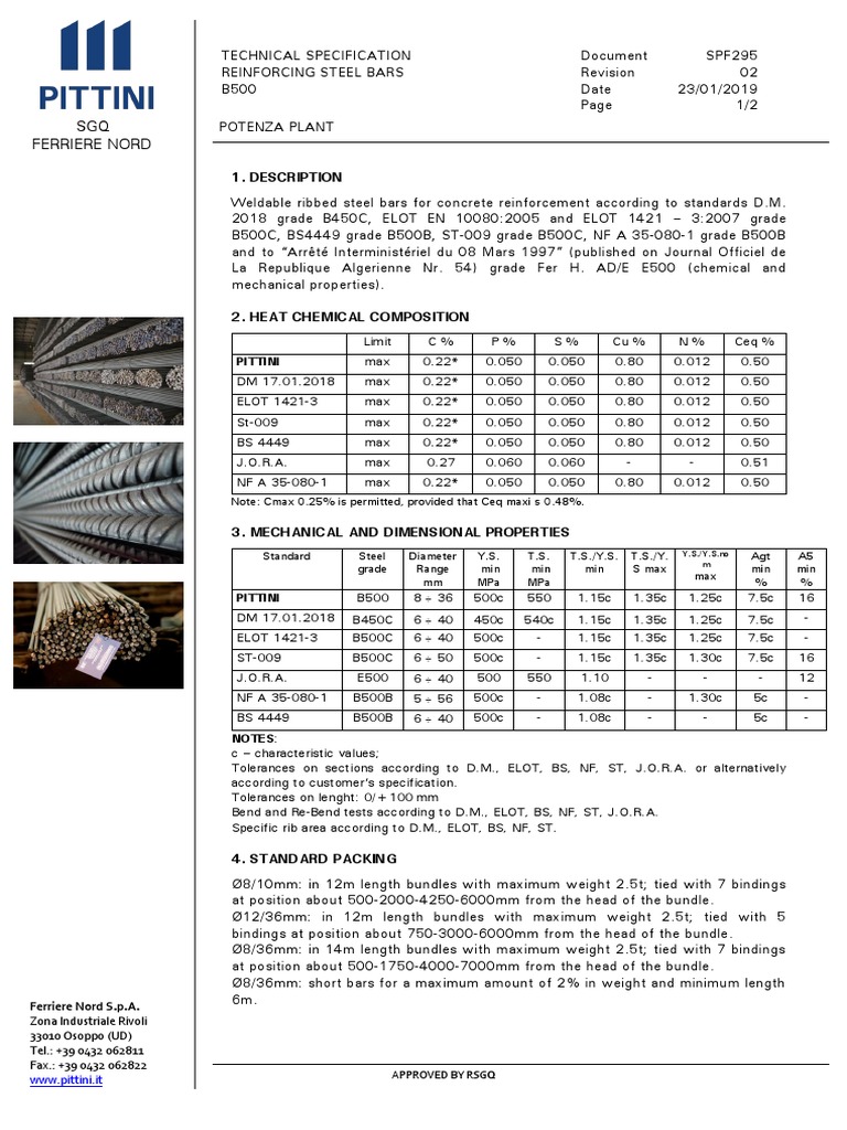 B500 Reinforcing Steel Bars Specification | PDF | Building Engineering ...