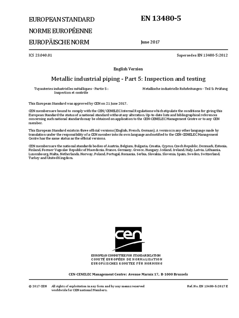 13480-5 - 2017 - EN-Inspection and Testing | PDF | Nondestructive ...