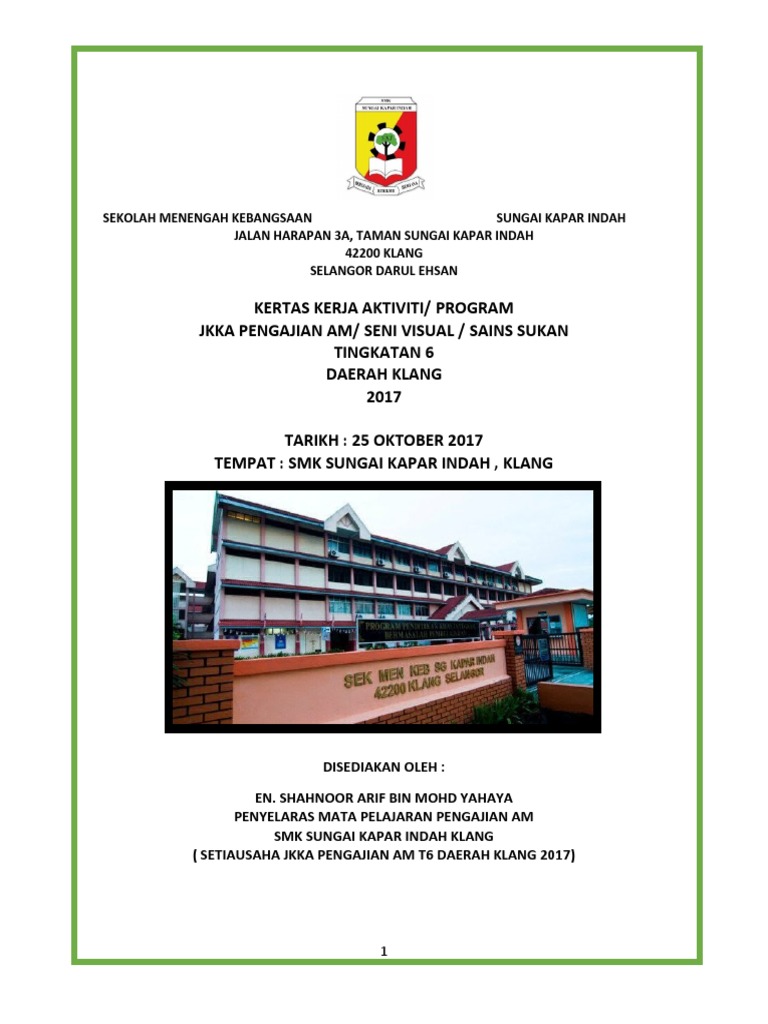 Kertas Kerja Jkka Smkski 2017 | PDF