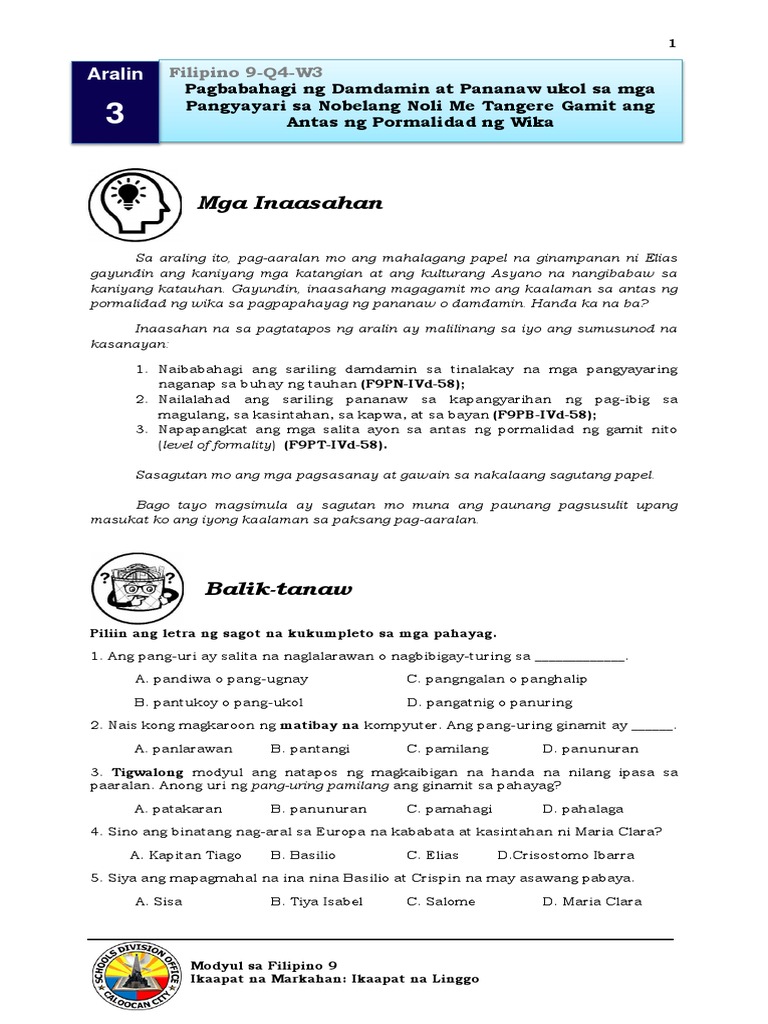 Filipino 9 Q4 Week 3 Edited | PDF