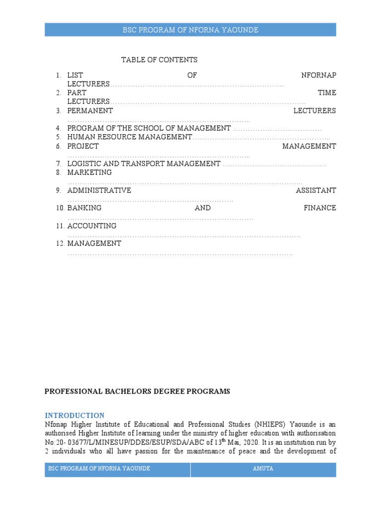 Nfornap BSC Program | PDF | Human Resource Management | Counseling ...