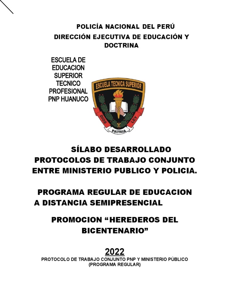 Protocolo de Trabajo Conjunto Con El MP | PDF | Policía | Derecho penal