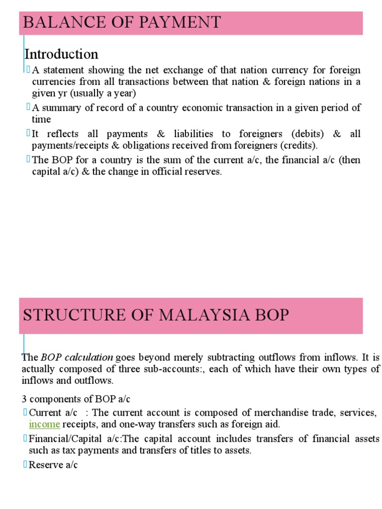 Chapter 3 - Balance of Payment | PDF | Balance Of Payments | Capital ...