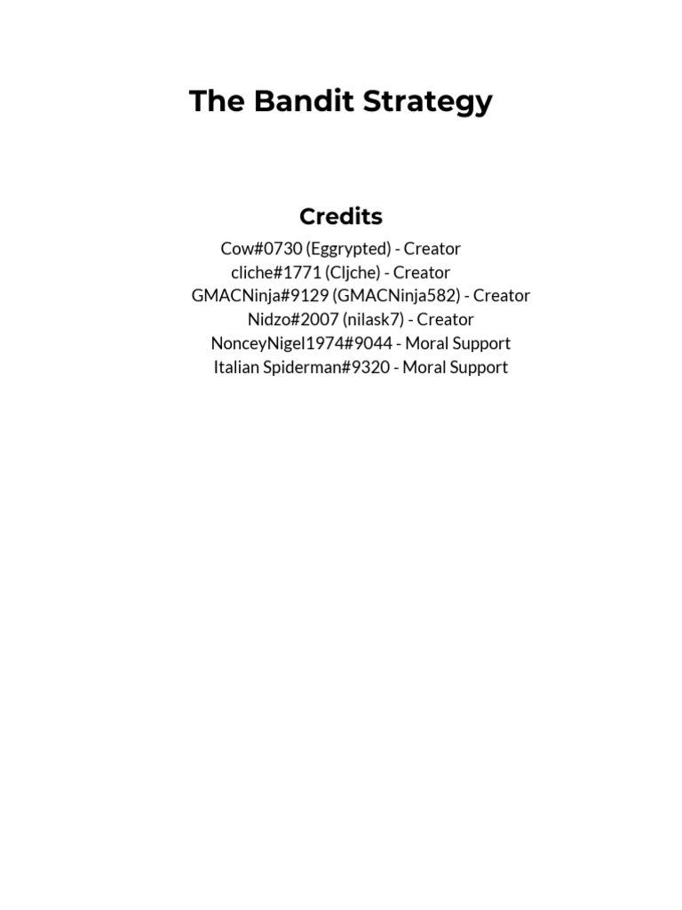 The Bandit Strategy | PDF