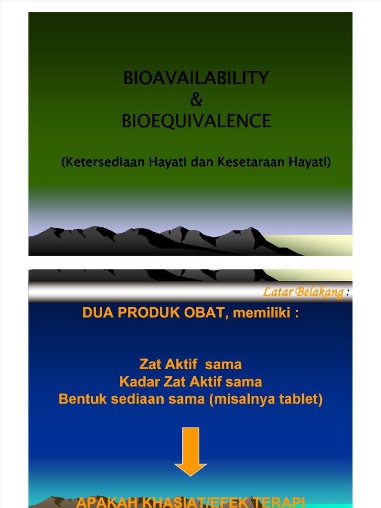 Bioavailabilitas Bioekivalen 1 | PDF | Generic Drug | Health Research