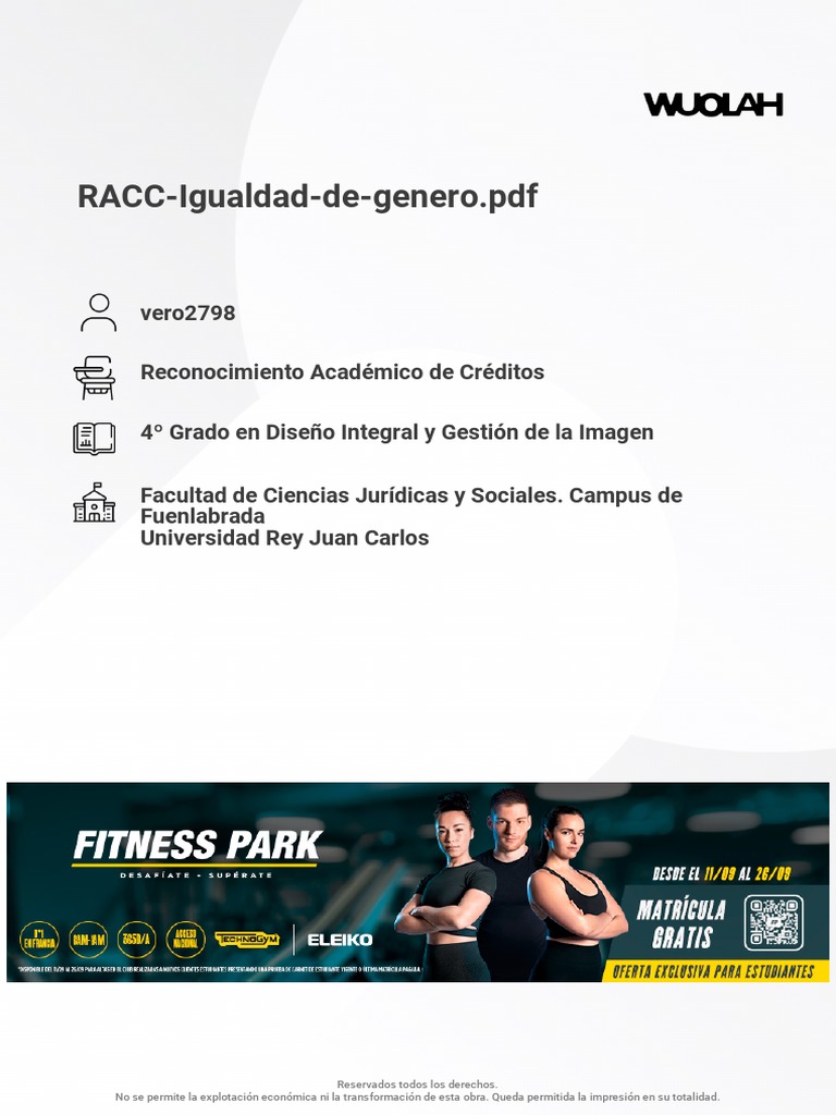 Wuolah Free RACC Igualdad de Genero | PDF