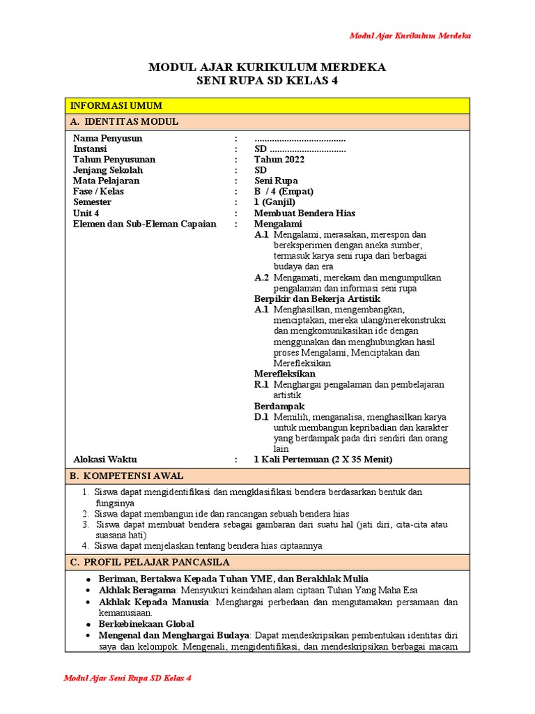 Modul Ajar UNIT 4-1 | PDF