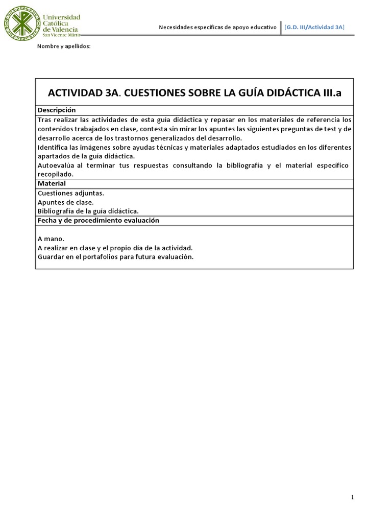 ACTIVIDAD 3A. Cuestiones Motóricas | PDF | Parálisis cerebral | Cerebro