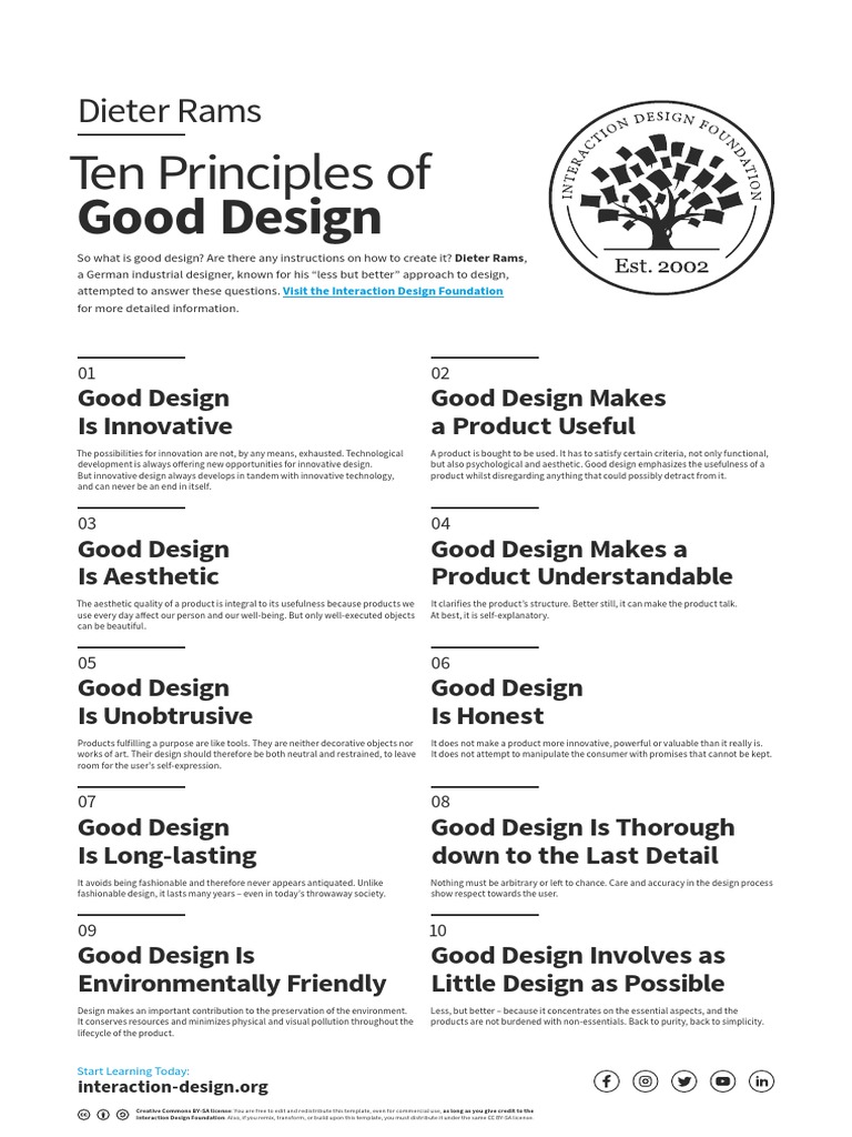 Viz Ten Principles of Good Design Poster | PDF | Design | Creative Commons