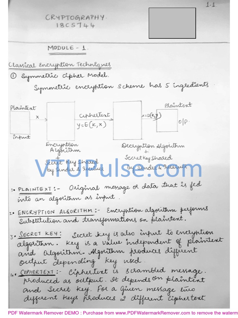 Cryptography Module1 Notes - VTUPulse | PDF | Computers | Technology ...
