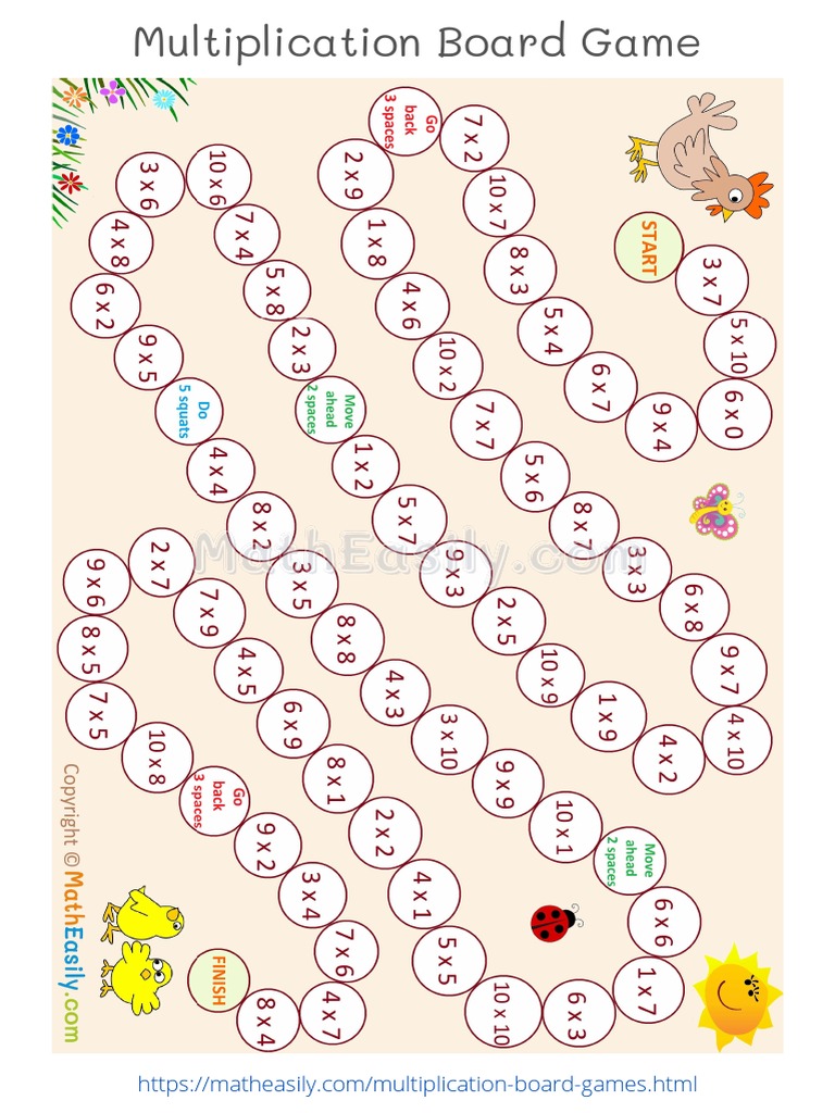 Multiplication Board Game 1 | PDF