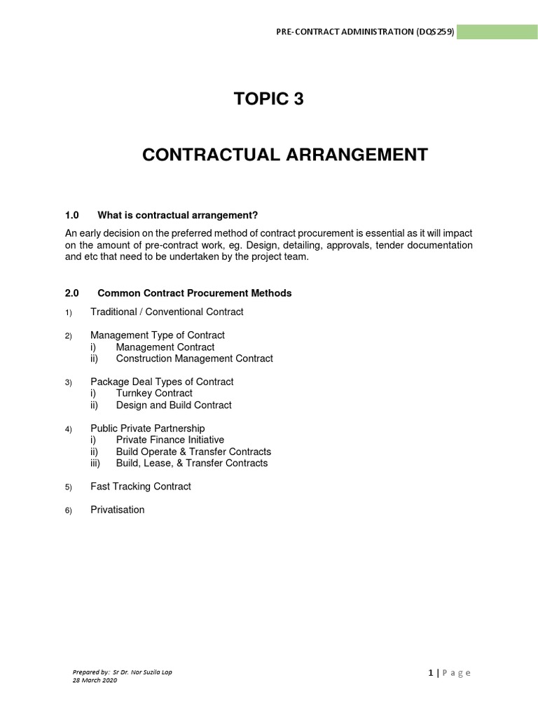 Contractual Arrangement | PDF