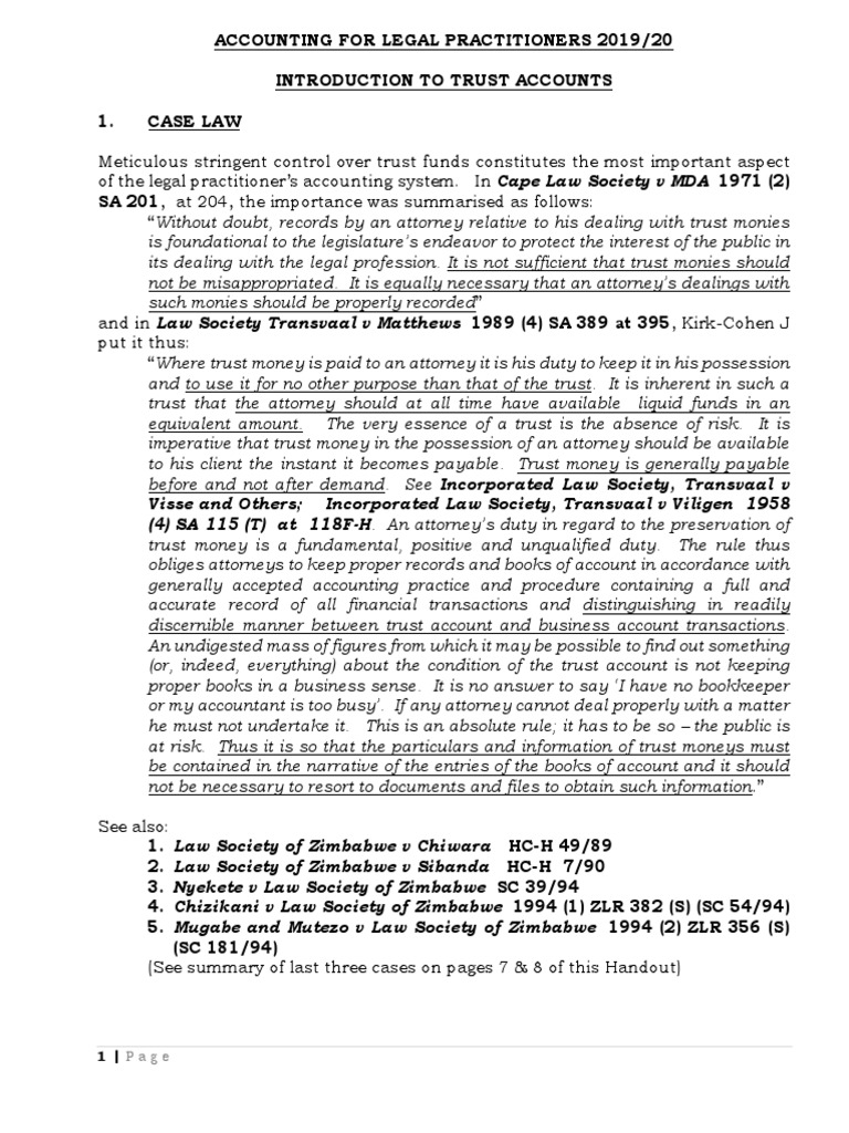 Introduction To Trust Accounts | PDF | Banks | Deposit Account