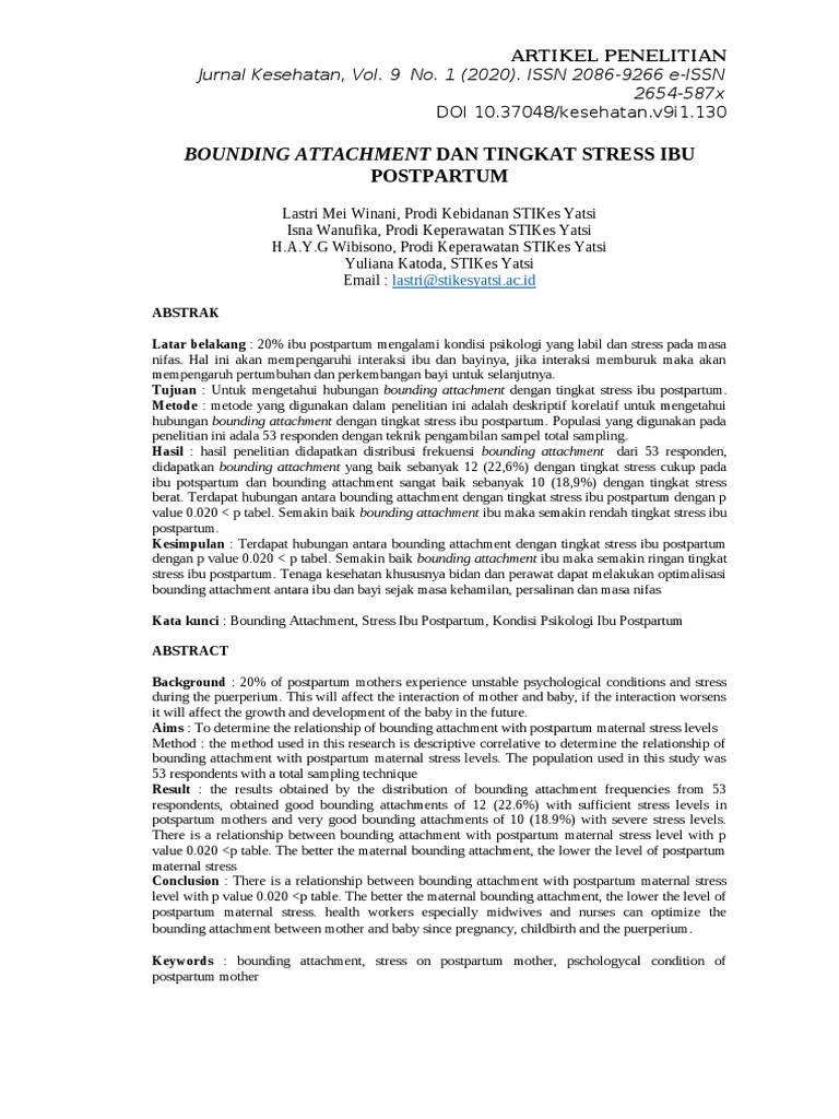 Bonding Attachment Lastri Yatsi | PDF
