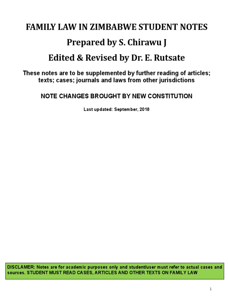 Family Law Notes | PDF | Annulment | Family