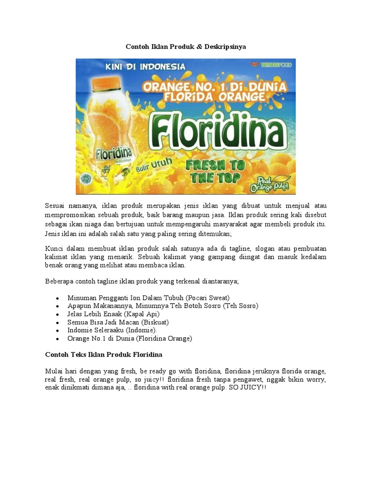 Contoh Iklan Produk | PDF