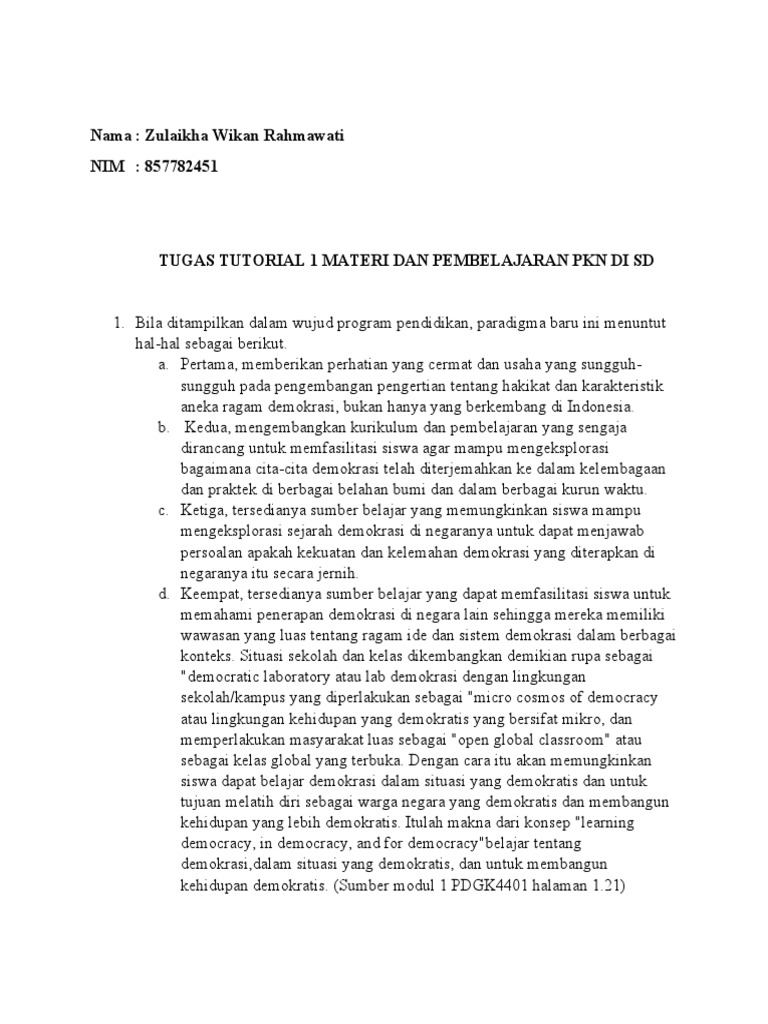 TT 1 PKN Zulaikha Wikan R 857782451 | PDF