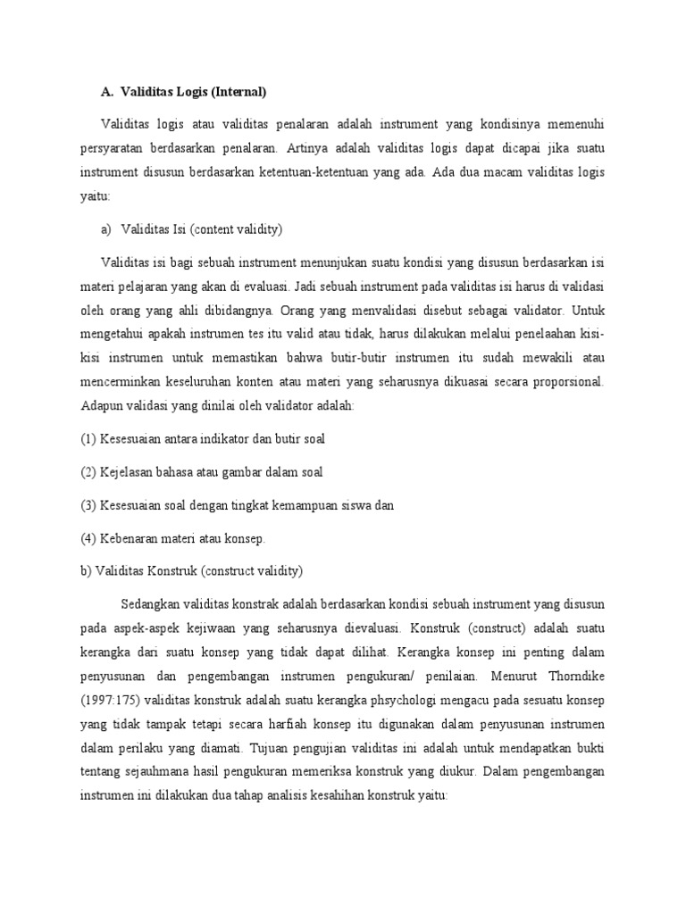 Macam-Macam Validitas | PDF