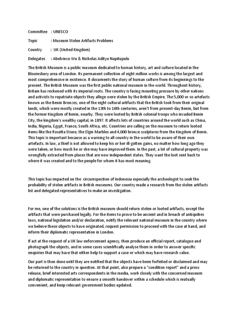 UK Museum Artifact Repatriation Debate | PDF | Artifact (Archaeology ...