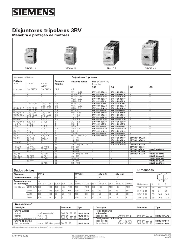 disjuntor_motor_siemens | PDF
