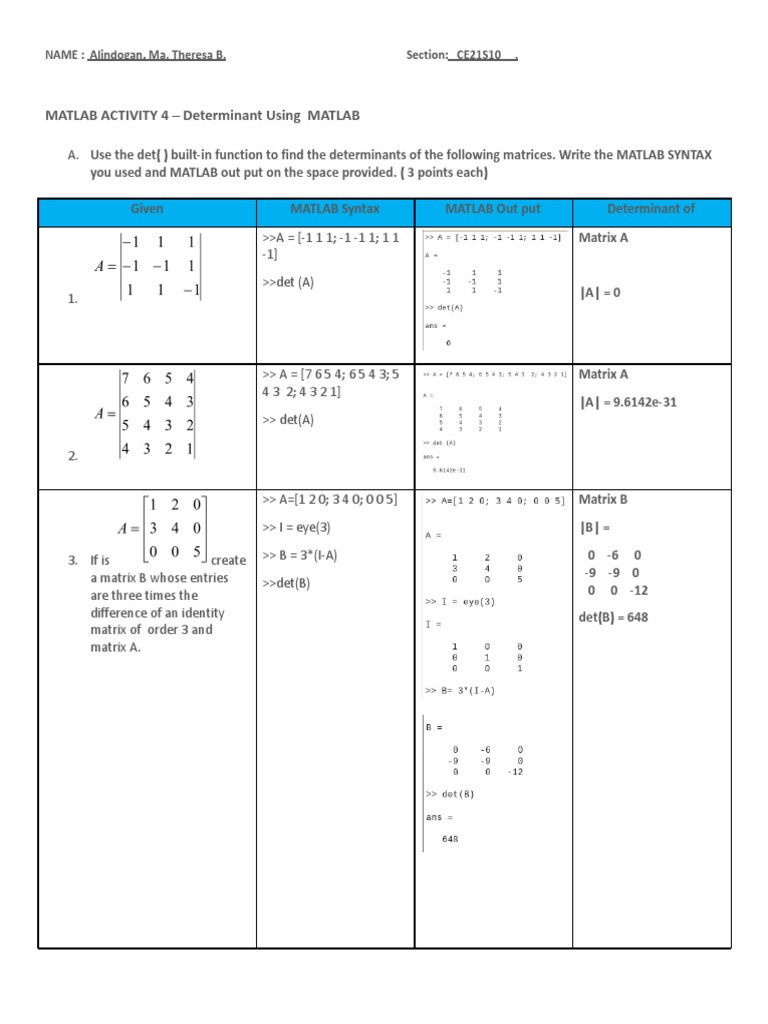 Alindogan - Matlab Activity 4-2 - 2062362647 | PDF | Matrix ... Alindogan - Matlab Activity 4-2 - 2062362647 | PDF | Matrix ...