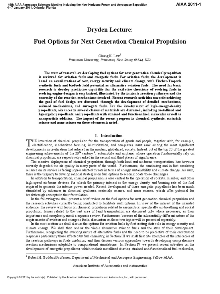 Dryden Lecture Next Gen RM | PDF | Combustion | Fuels