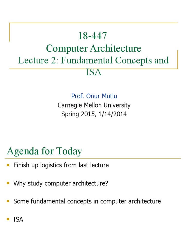 Onur 447 Spring15 Lecture2 Isa Afterlecture | PDF | Computer Architecture | Computer Program