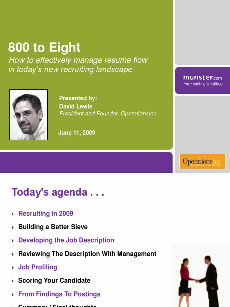 800 To Eight: How To Effectively Manage Resume Flow in Today's New ...