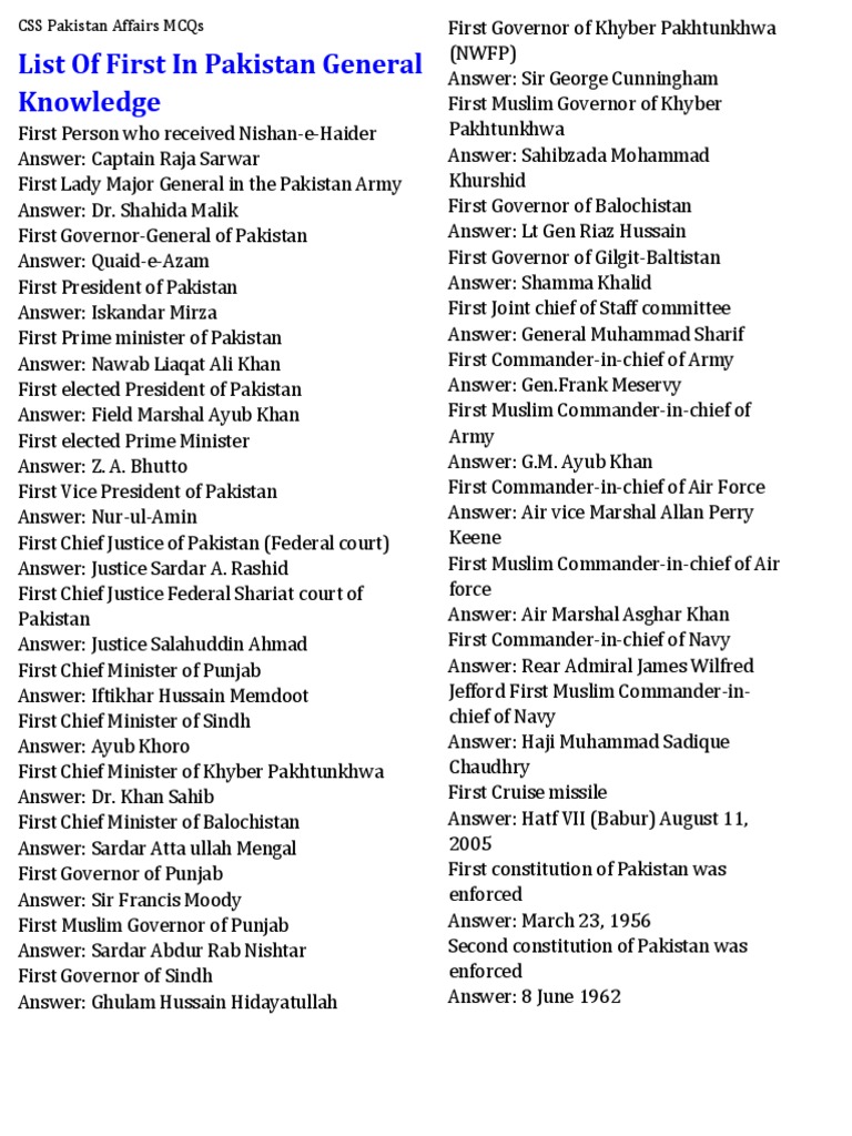 CSS Pakistan Affairs | PDF | Pakistan | South Asia