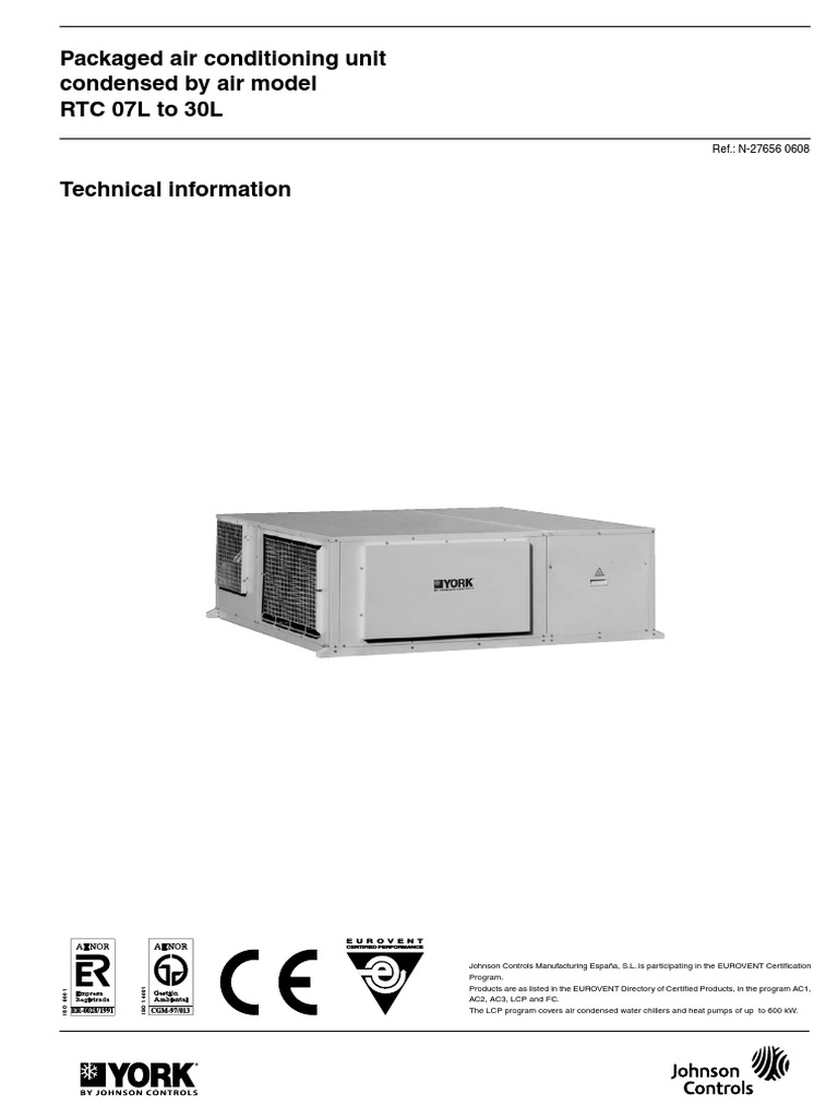 Packaged Air Conditioning Unit Condensed by Air Model RTC 07L To 30L ... Packaged Air Conditioning Unit Condensed by Air Model RTC 07L To 30L ...