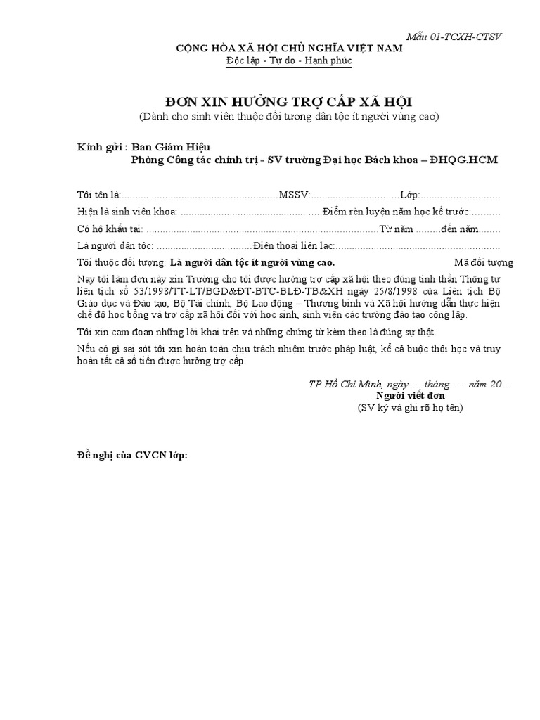 Mau 01-TCXH-CTSV | PDF