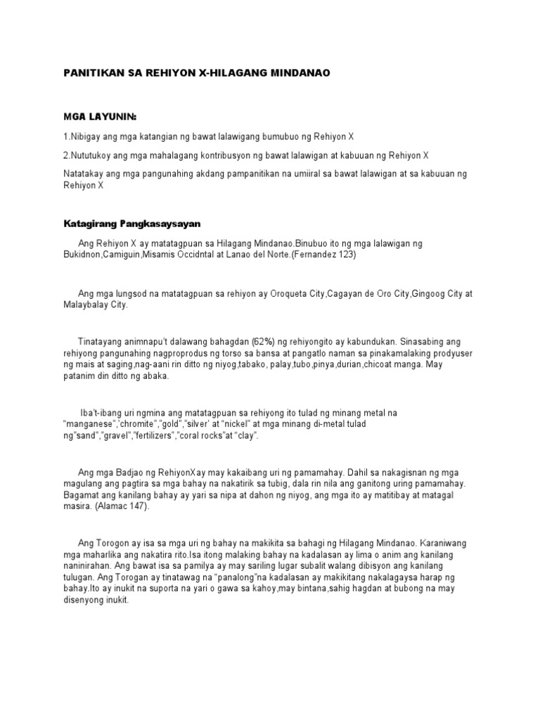 Panitikan Sa Rehiyon X | PDF