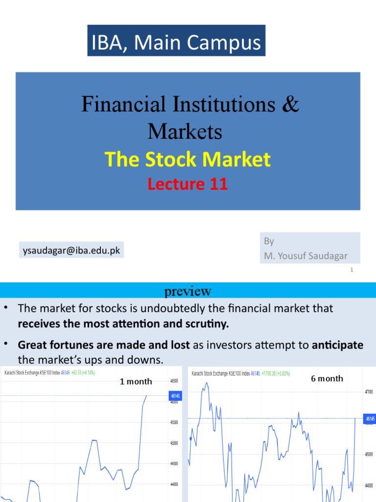 FI - M Lecture 11-The Stock Market - Partial | PDF | Stocks | Preferred Stock
