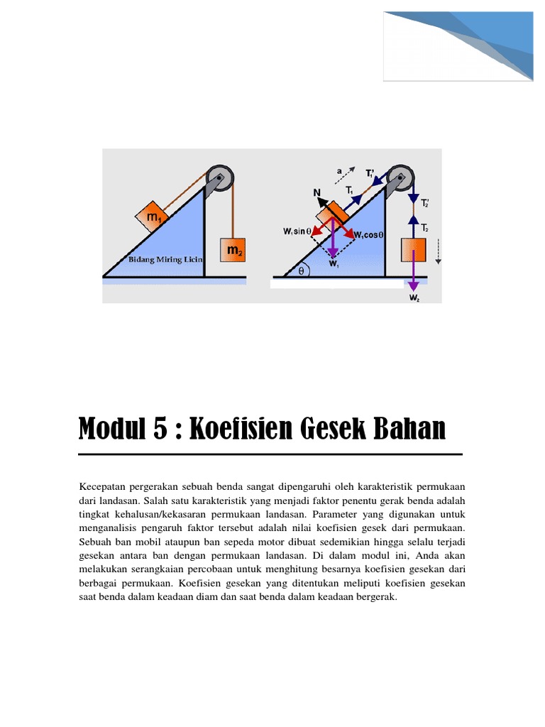 Praktikum Koefisien Gesek Bahan | PDF